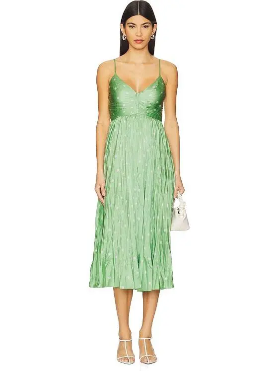 Astr The Label Maeve Midi Dress - Mint Polka Dot