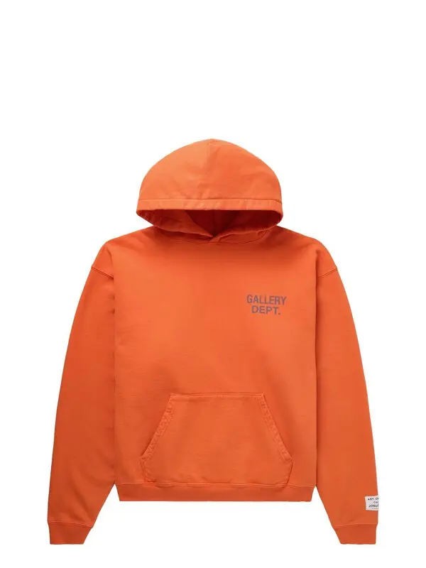 GALLERY DEPT. 90's Oversized Logo-print Cotton-jersey Hoodie - Orange