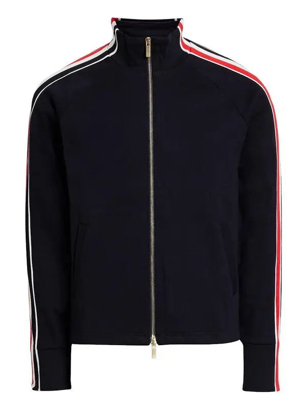Thom Browne Striped Cotton-jersey Track Jacket - Midnight Blue