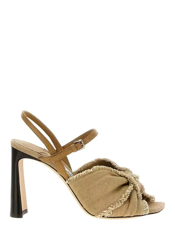 JIMMY CHOO 95mm Annika Sandals - Neutrals