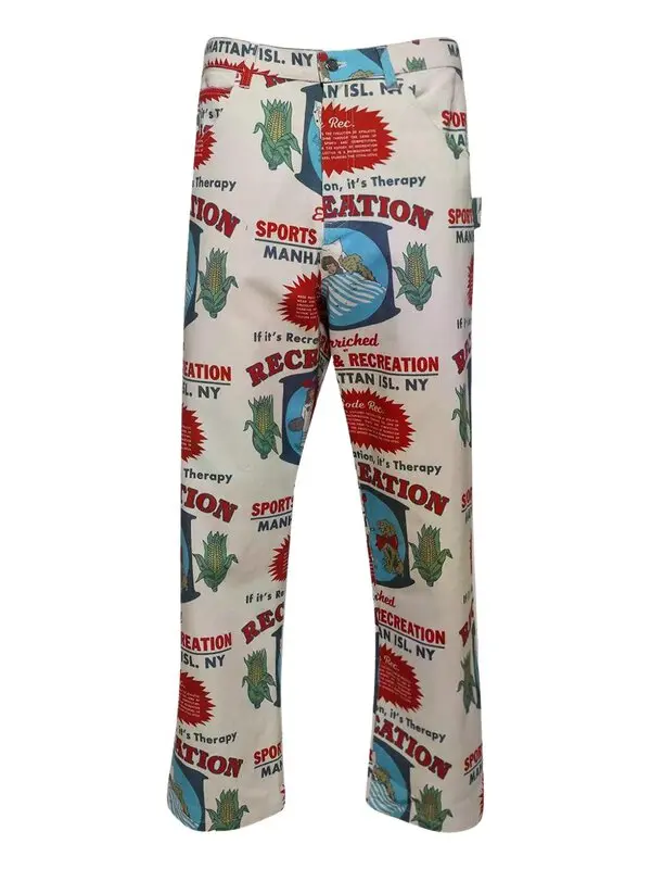BODE Graphic-print Trousers - White