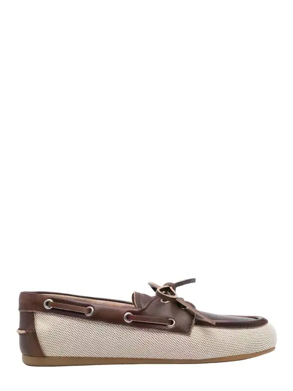 Miu Miu Canvas Loafers - Brown