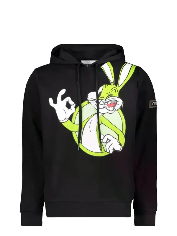 Iceberg Graphic-print Hoodie - Black