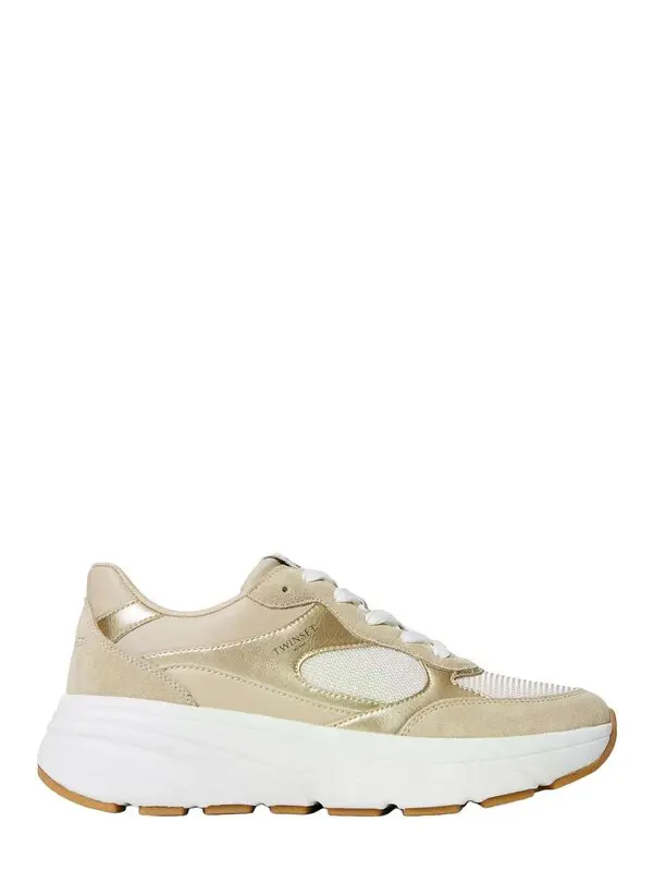 TWINSET Leather Sneakers - Gold