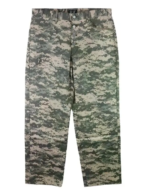 THUG CLUB Camouflage-print Trousers - Grey