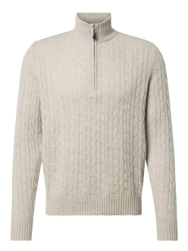 Arch4 Thames Cashmere Half-zip Sweater - White