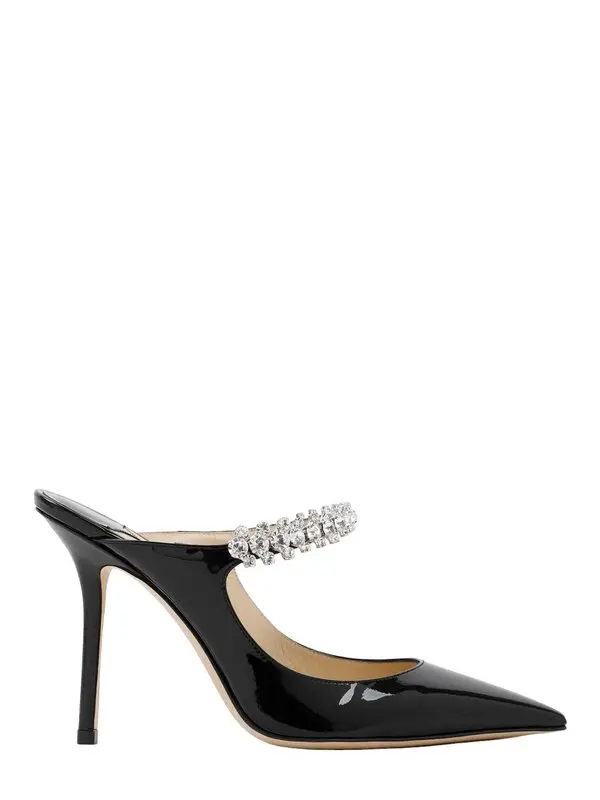 JIMMY CHOO Bing 100 Patent Leather Sandals - Black