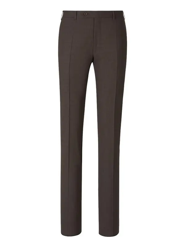 Canali Classic Fit Wool Trousers - Brown