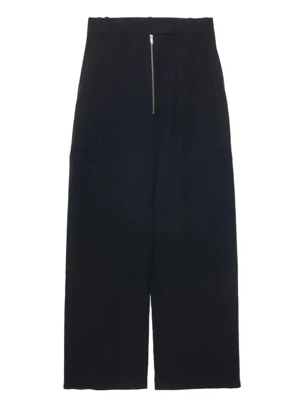 Studio Nicholson Zipper Front Wide Leg Pants - Black