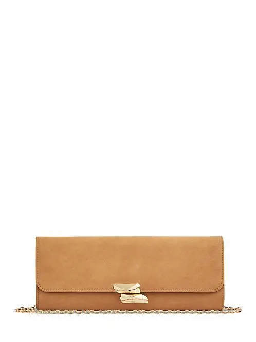 LK BENNETT Aria Leather Clutch Bag - Bei-trench