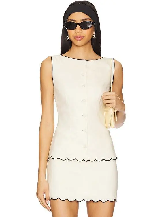 Tularosa Tashi Top - Ivory & Black