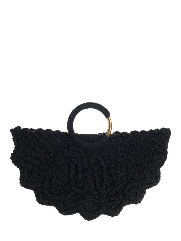 Chloé Small Bracelet Paravent Crochet Top Handle Bag - Black