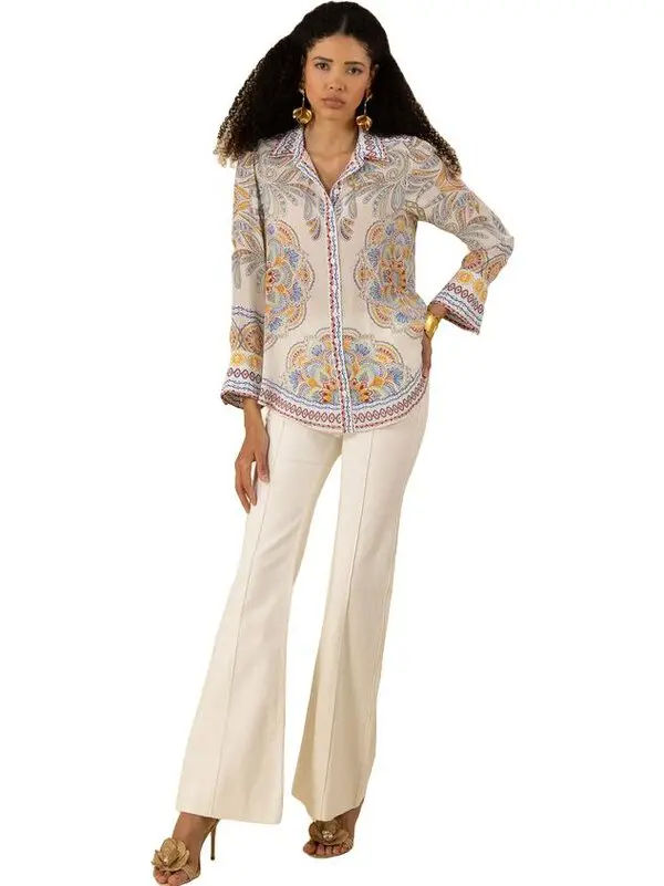 Hale Bob Lara Silk Top - Neutral