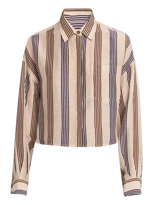 Rag & Bone Beatrice Cropped Shirt - Crmstripe