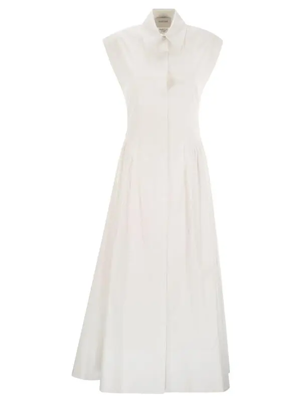 Sportmax Fabiana Sleeveless Cotton Maxi Dress - White