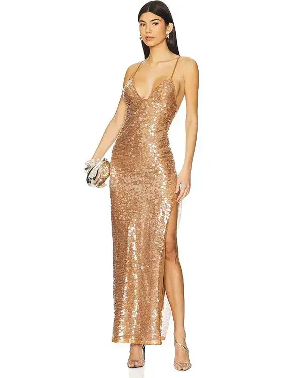 copper glitter dress Strawberry Sequin Dress 6Y main image 1