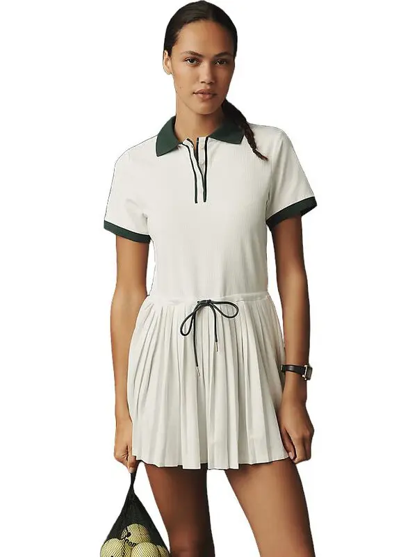 Varley Paloma Short-sleeve Court Mini Dress - White