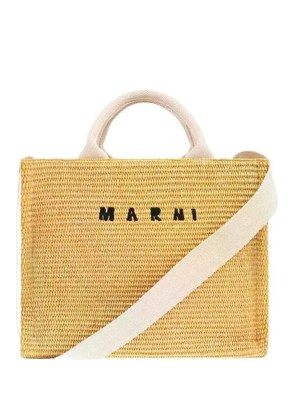 Marni Logo-embroidered Tote Bag - Brown