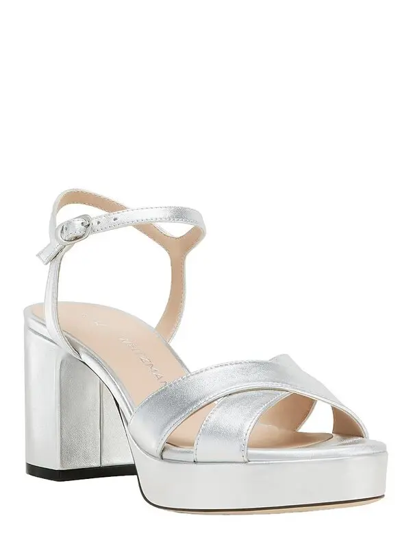 STUART WEITZMAN Dayna Platform 80 Sandals - Silver