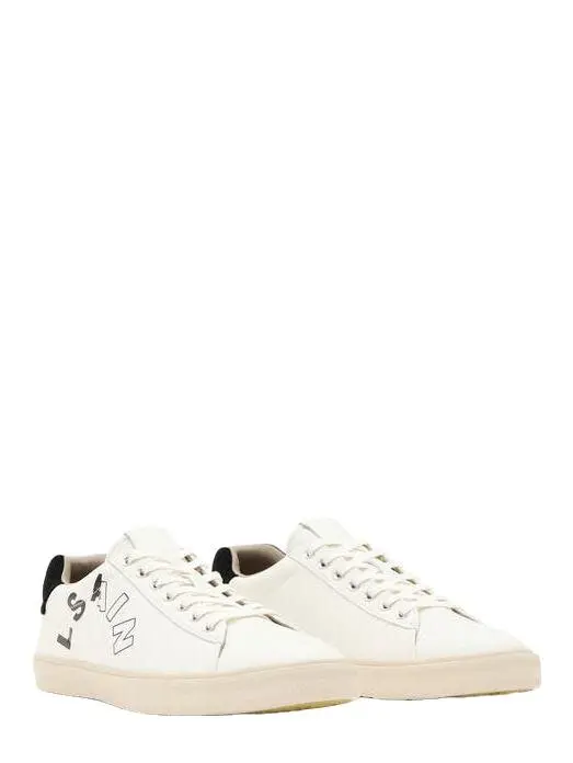 All Saints Saint Leather Low Top Sneakers - White/ Black