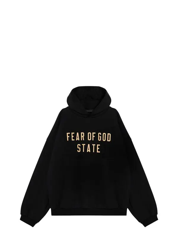 Fear Of God Logo Hoodie - Black