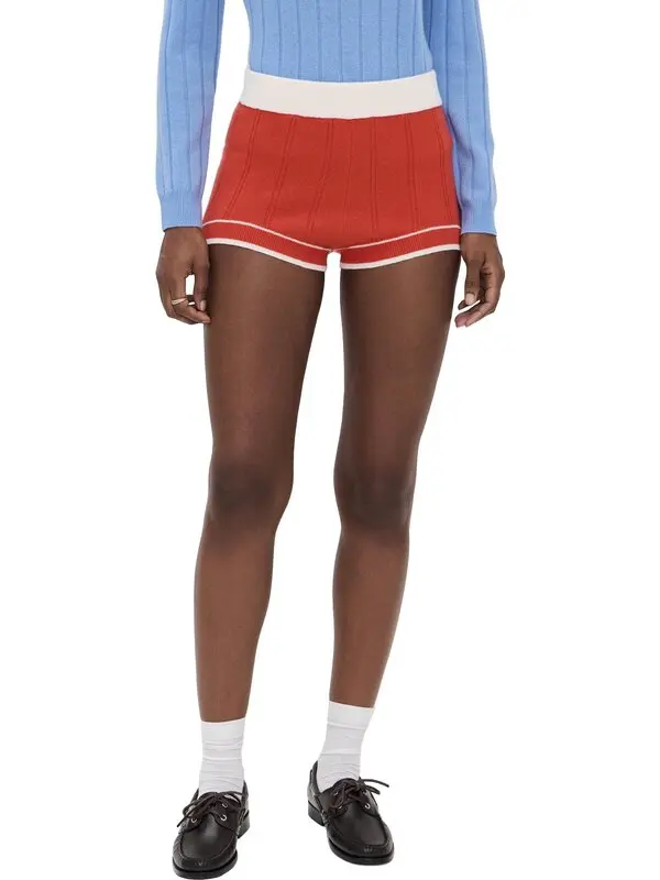 Guest In Residence Racer Cashmere Shorts - Cherry