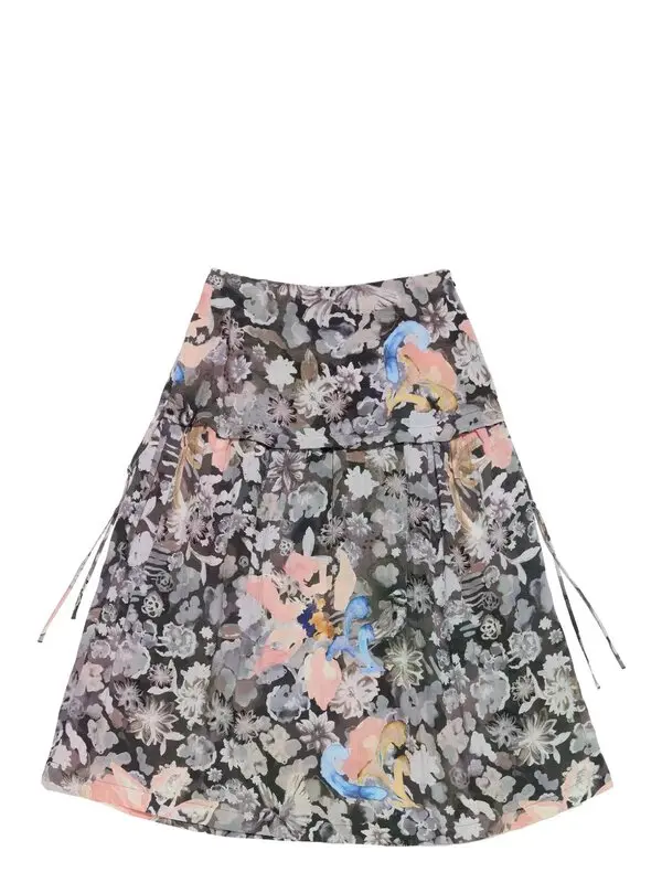 Bimba Y Lola Floral-print Maxi Skirt - Black