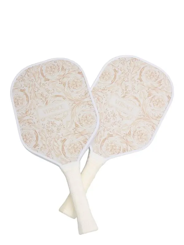Versace Barocco Pickle Ball Racket Set - Beige And Bone