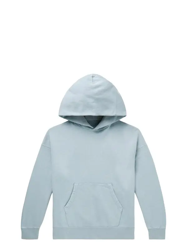 Visvim Jumbo Garment-dyed Cotton-blend Jersey Hoodie - Blue