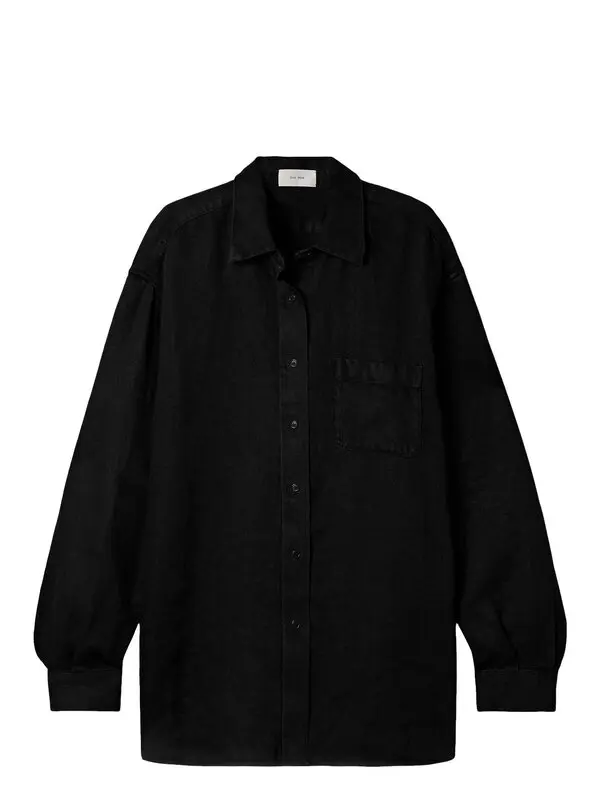 THE ROW Nesson Linen Shirt - Black