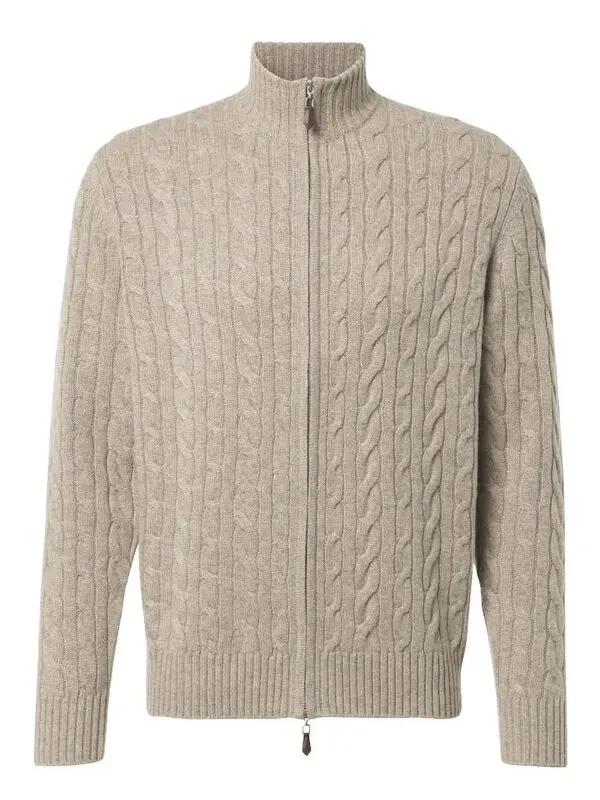 Arch4 Cable-knit High-neck Cashmere Sweater - Brown