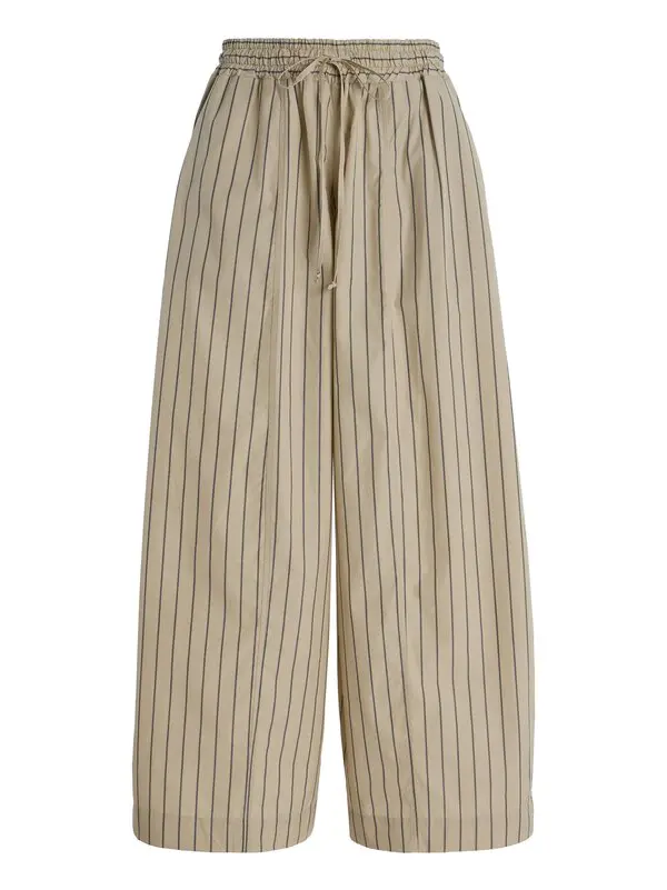 YAITTE Soller Cotton Wide-leg Pants - Stripe