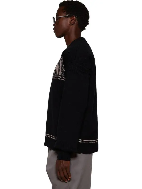 Marni Intarsia Virgin Wool Sweater - Black