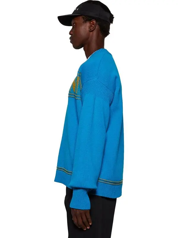 Marni Intarsia Virgin Wool Sweater - Cobalt