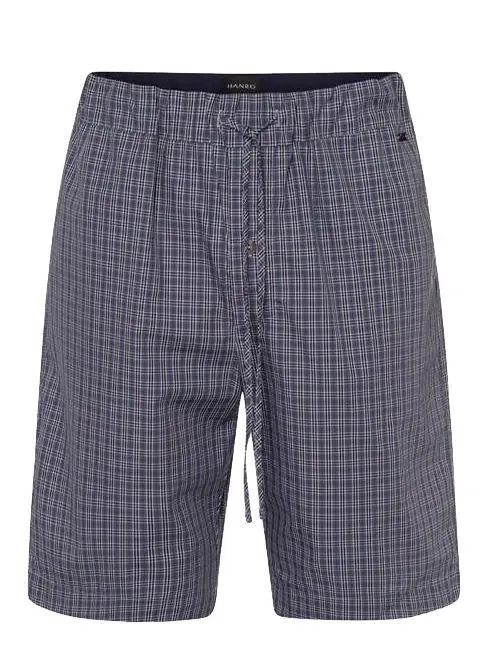 Hanro Night & Day Woven Cotton Shorts - Grey Check