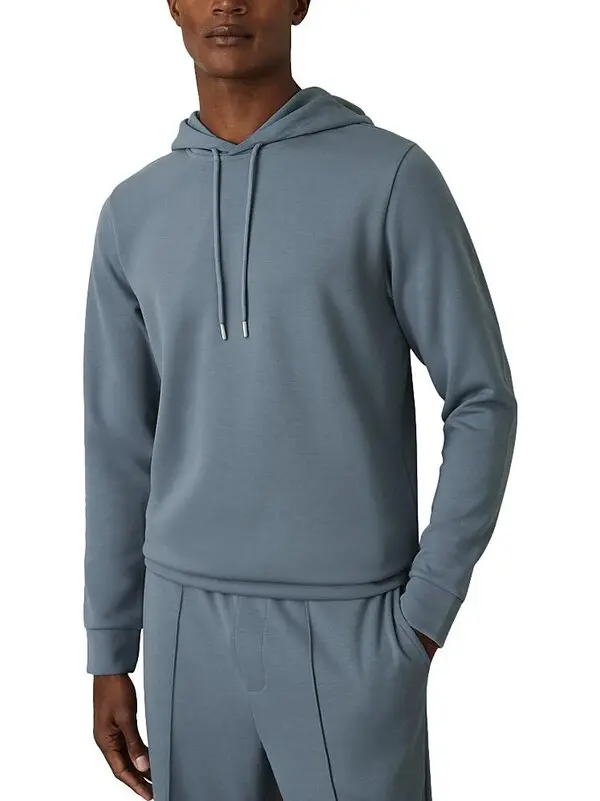 REISS Interlock Pullover Hoodie - Airforce Blue