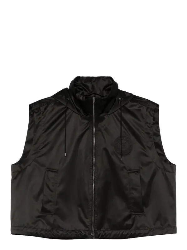 Fendi Hooded Zipped Vest - Black