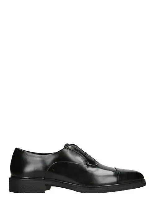 Santoni Leather Oxford Shoes - Black
