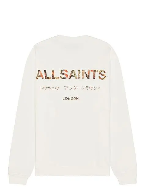All Saints Underground Crew Neck Sweater - Ashen White & Snake