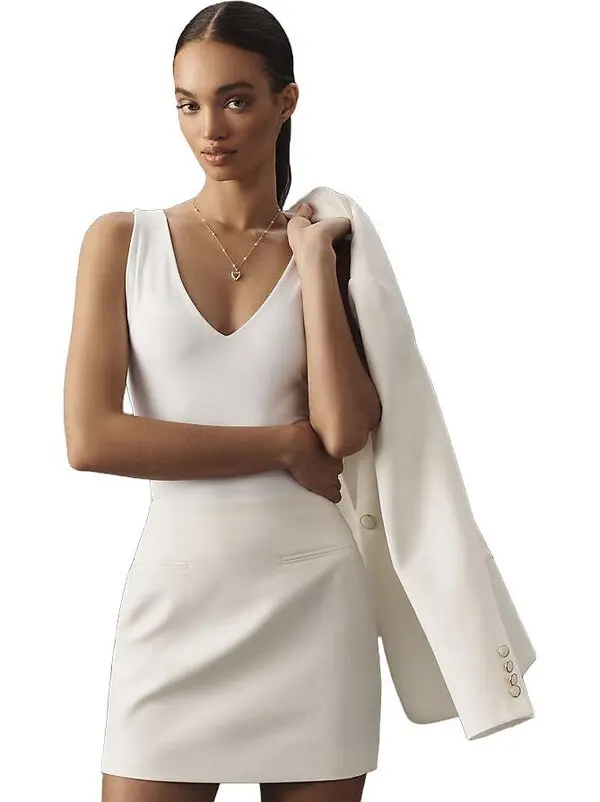 MILLY Lizzy Cady Mini Skirt - Ivory