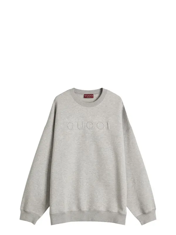 Gucci Embossed Logo Sweatshirt - Grey Melange/mix