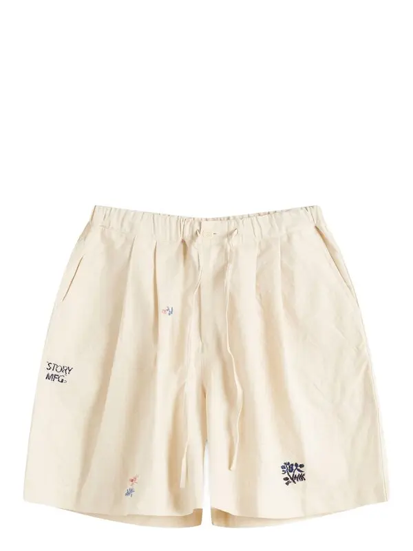 STORY MFG. Bridge Shorts - Ecru Interrupted