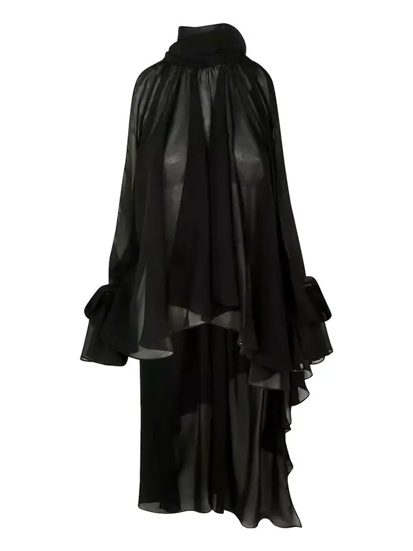 Blumarine Georgette Asymmetric Blouse - Black