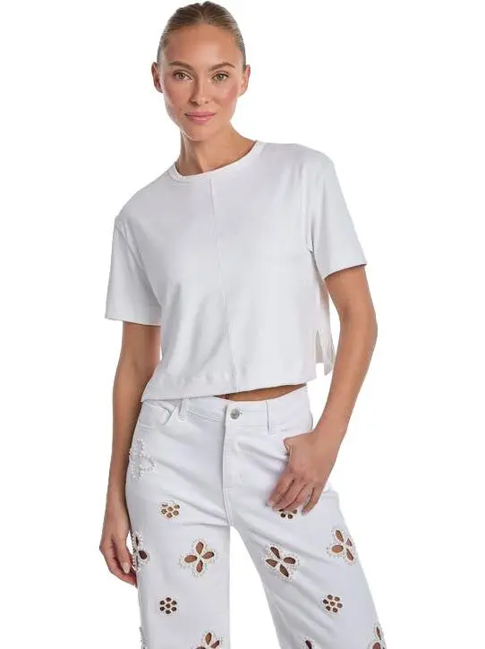 THE NOLI SHOP Naya Suede T-shirt - White
