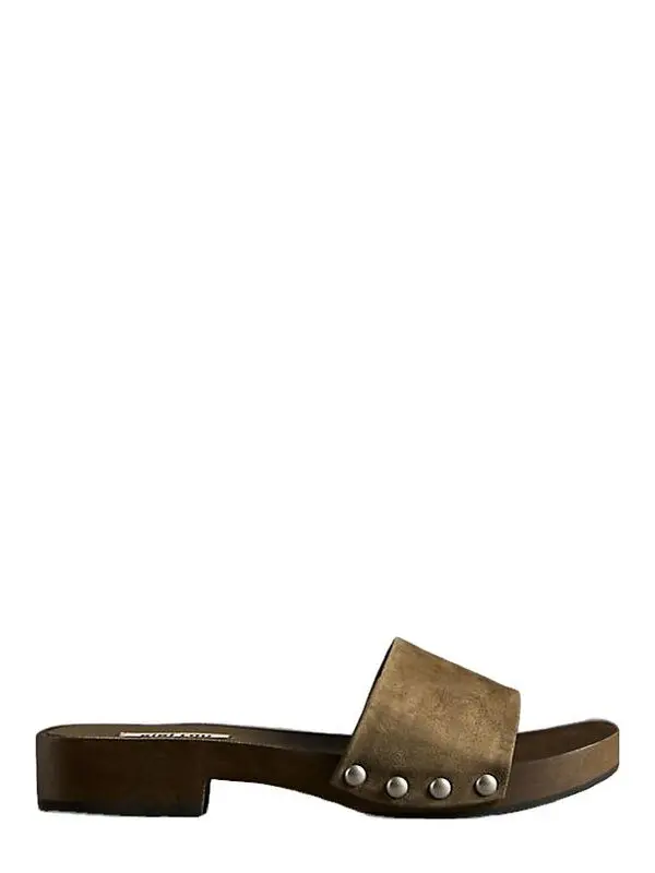 BIBI LOU Wood-bottom Slides - Khaki