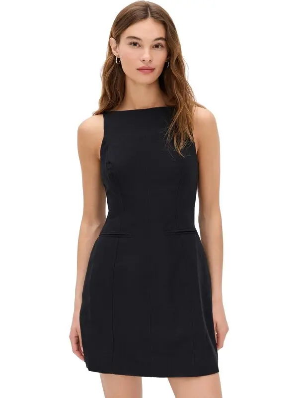 ALIGNE Lyra Linen Mini Dress - Black