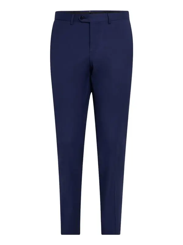 SARTORIO Solid Wool Twill Trousers - Navy