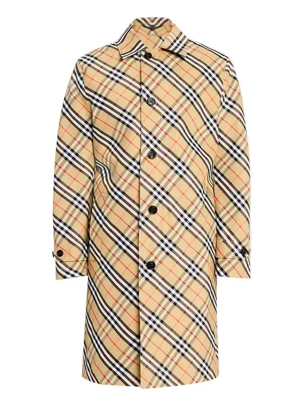 Burberry Check Topcoat - Sand Ip Check