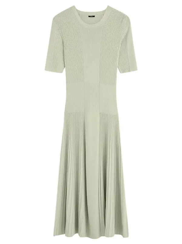 JOSEPH Ribbed Merino Wool Midi Sweater Dress - Matcha