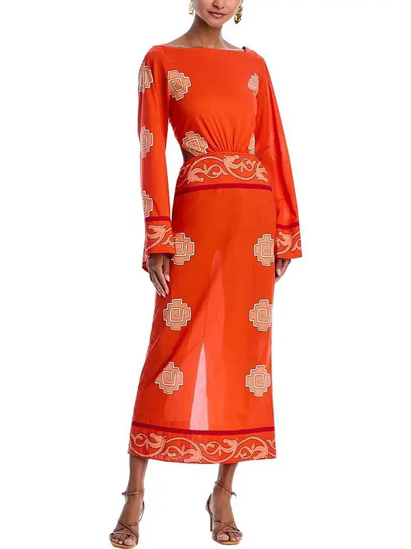 Johanna Ortiz Sanctuary Maxi Dress - Light Red/wine/pink
